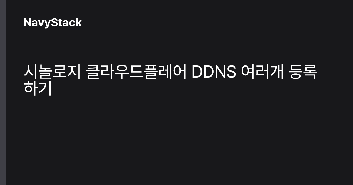 시놀로지 클라우드플레어 DDNS 여러개 등록하기 | NavyStack